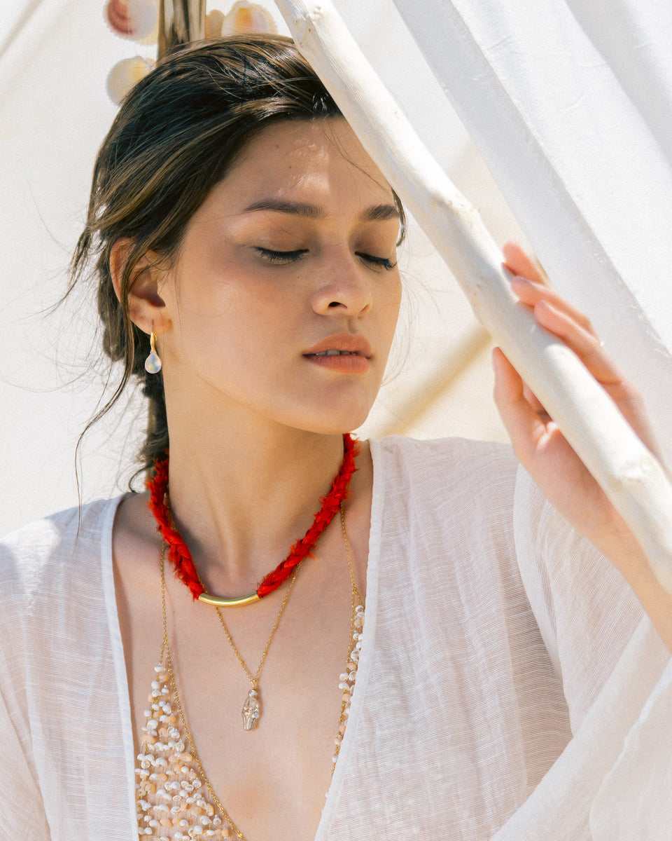 Megara Boho Silk Multiway Accessory (Red) – ISLA.PH