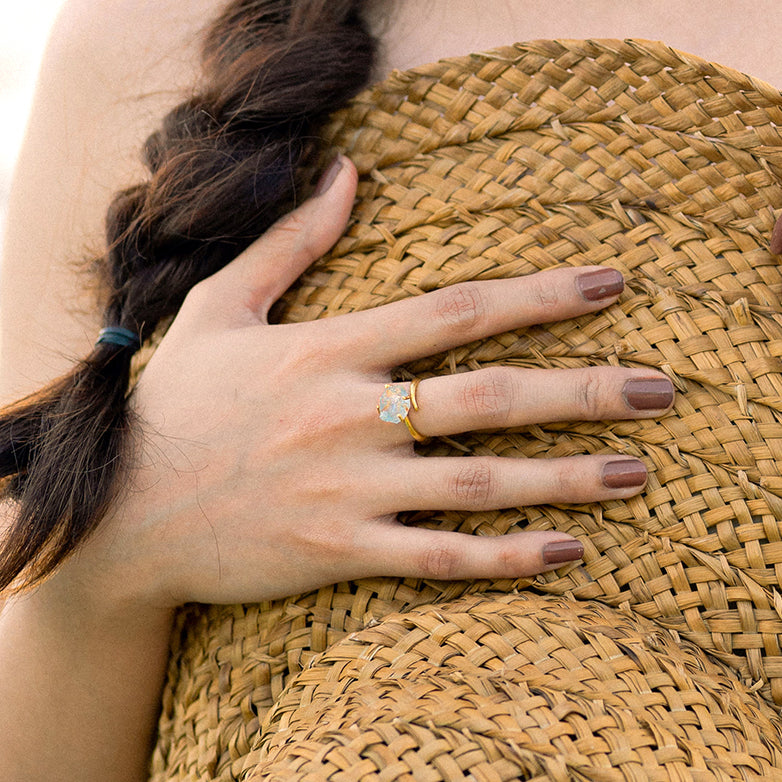 Mar Aquamarine Adjustable Ring, Silver – ISLA.PH